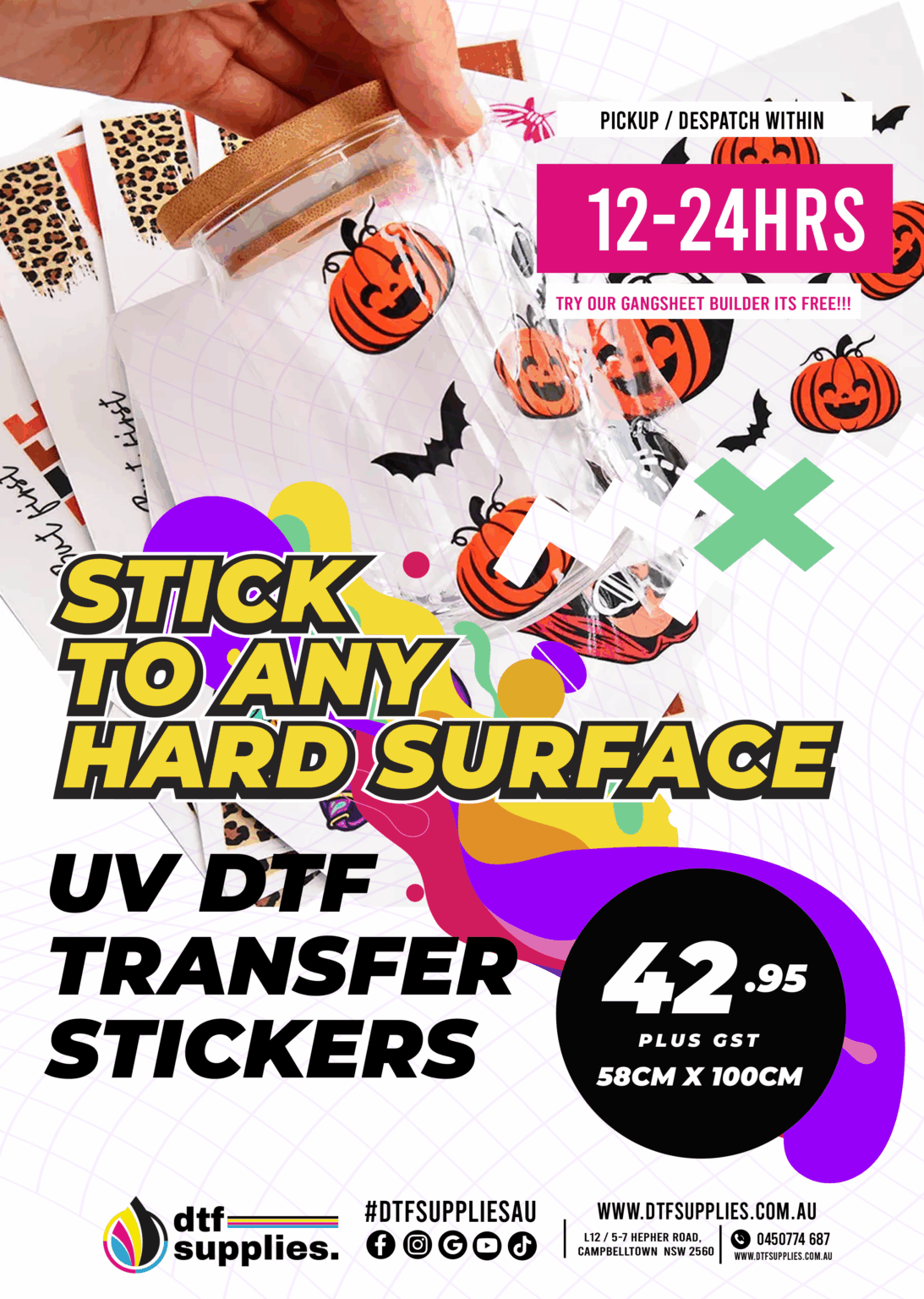 Custom UV DTF Transfers | UV DTF Sticker Transfers - DTF SUPPLIES AUSTRALIA
